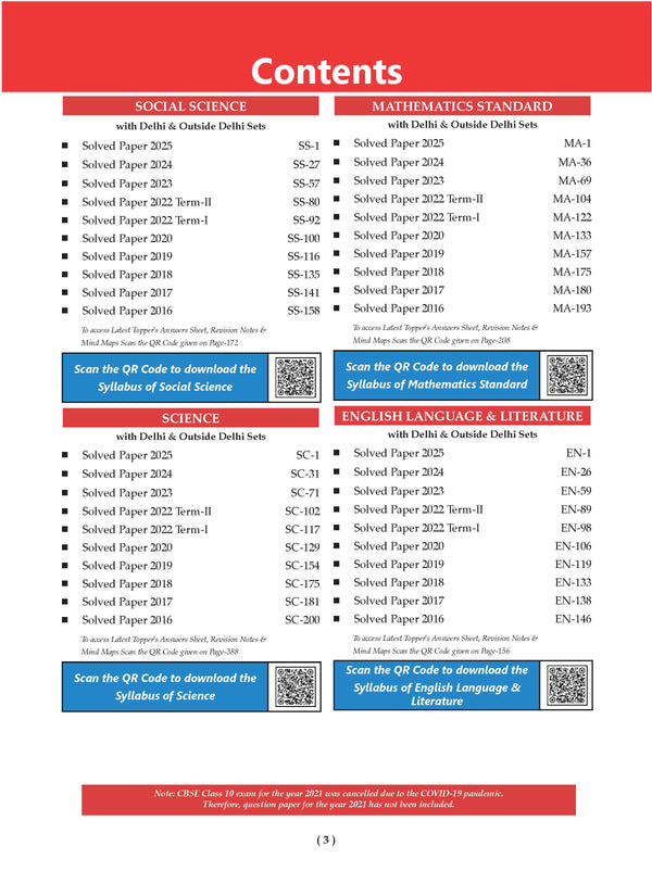CBSE 10 Years' Solved Papers (2016-2025) for Class 10 | For 2026 Board ...