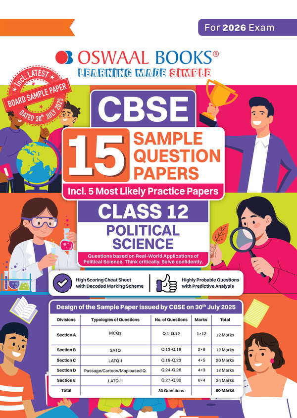 CBSE 15 Sample Question Papers Class 12 Political Science for 2026 ...