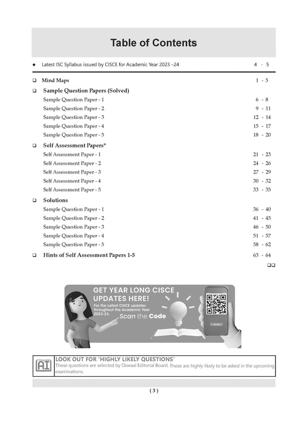 ISC English-1 10 Sample Question Papers Class 11 For 2024 Exams ...