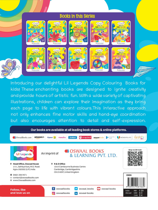 Lil Legends Book of Copy Colouring, To Learn About English Alphabet ...